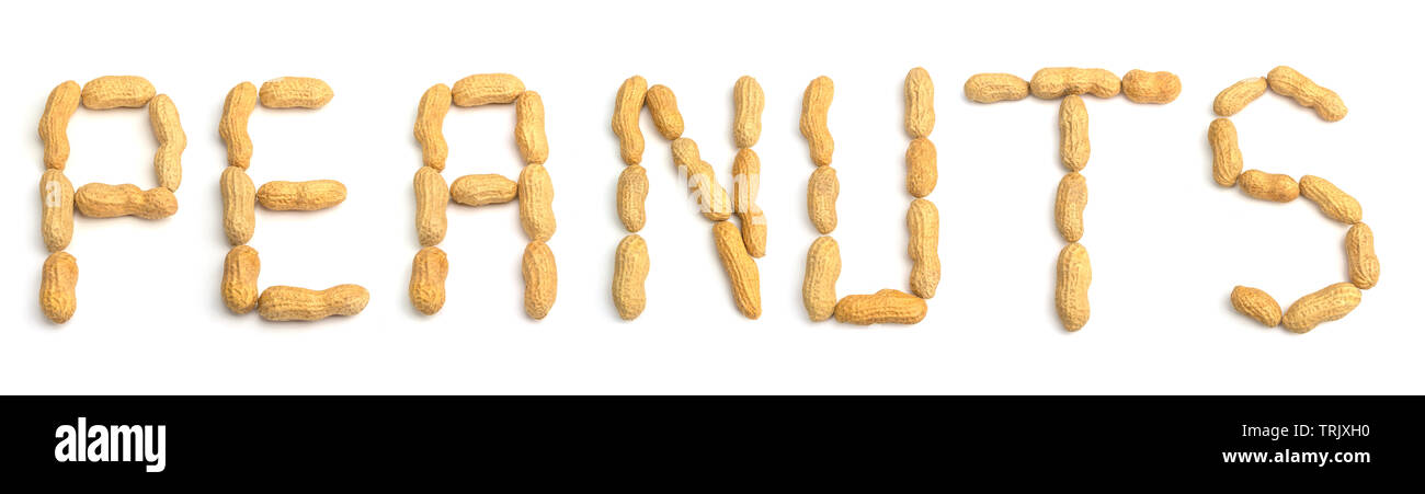 The Word PEANUTS made of Peanuts for creative Food Concepts. Peanuts ...
