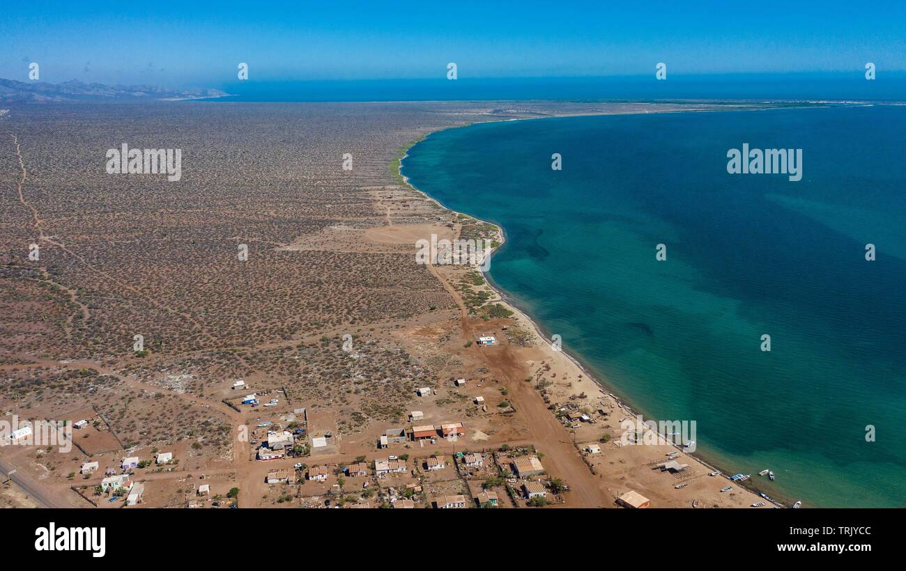 Aerial view of the community of Punta Chueca where the population of ...