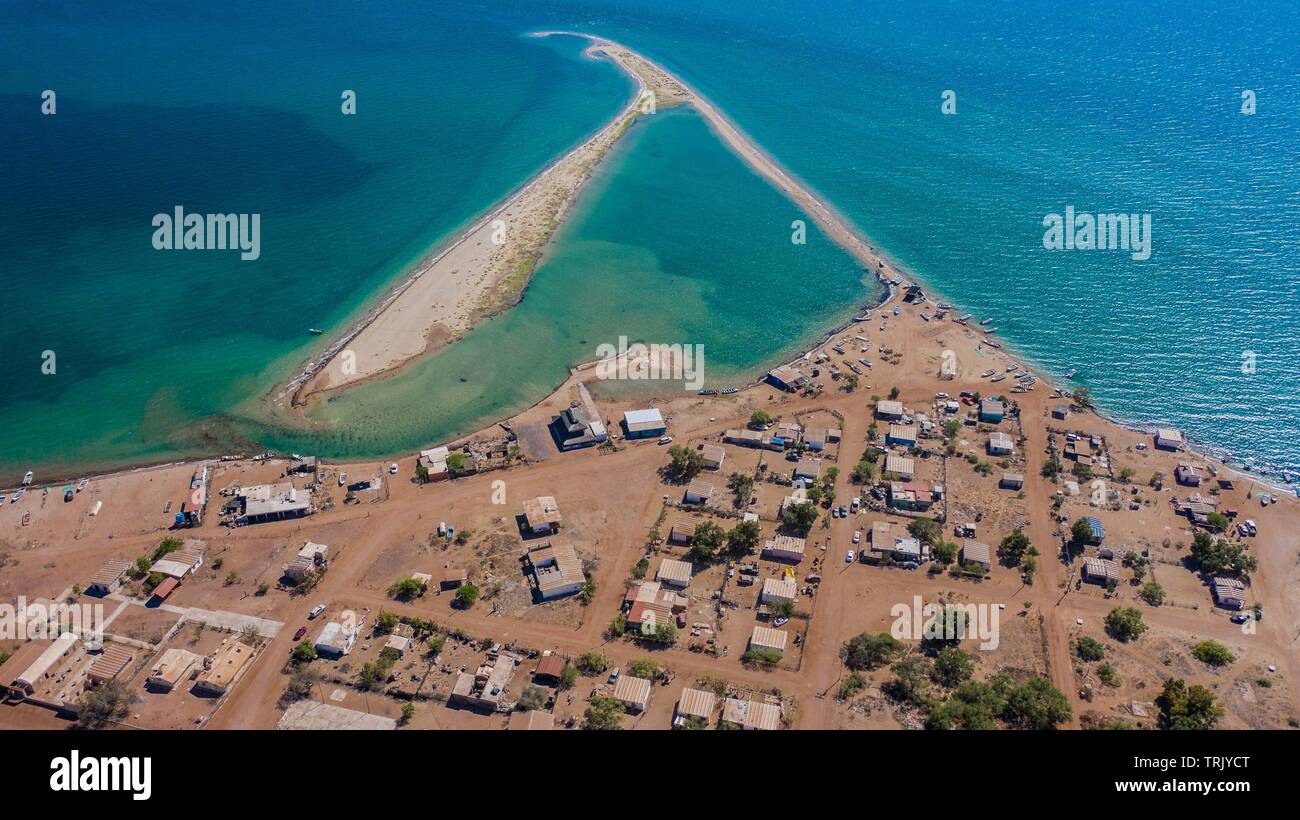Aerial view of the community of Punta Chueca where the population of ...