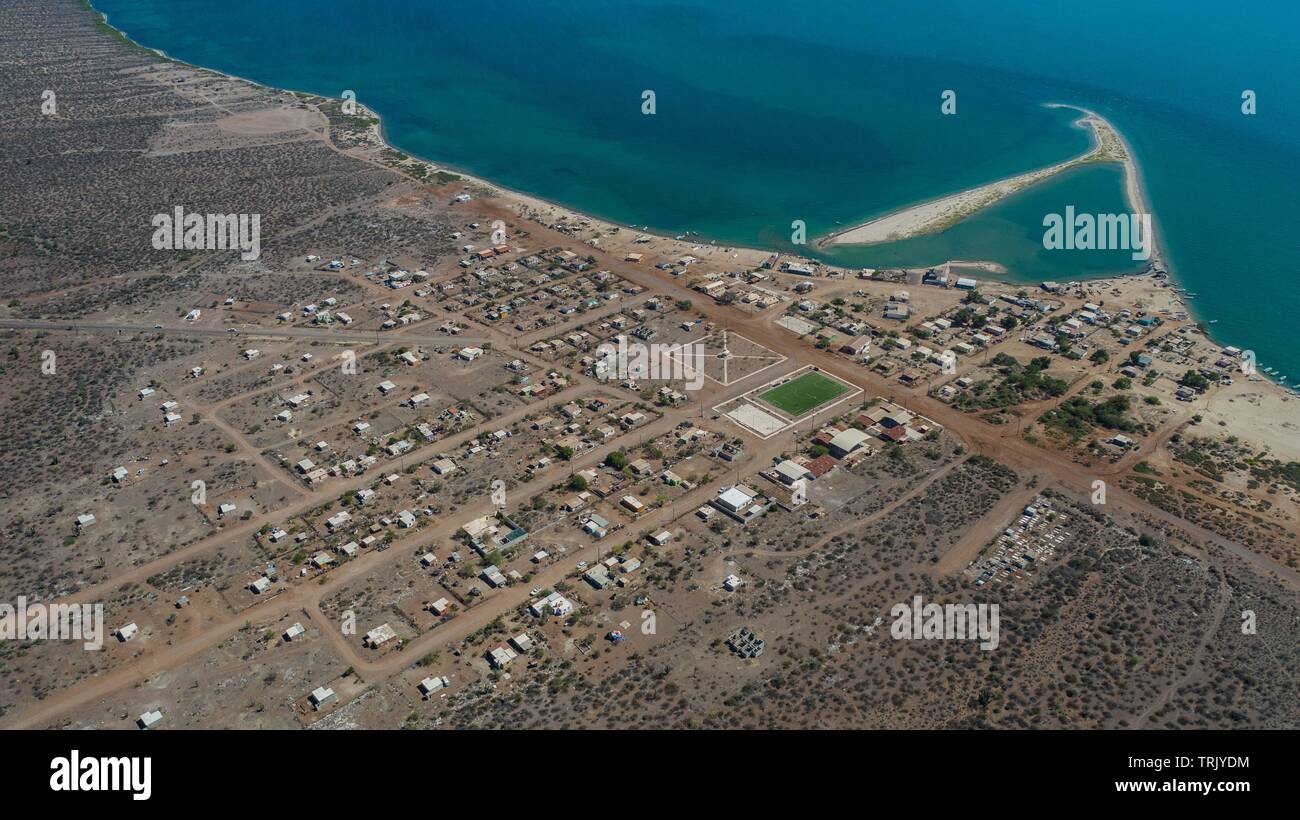 Aerial view of the community of Punta Chueca where the population of ...
