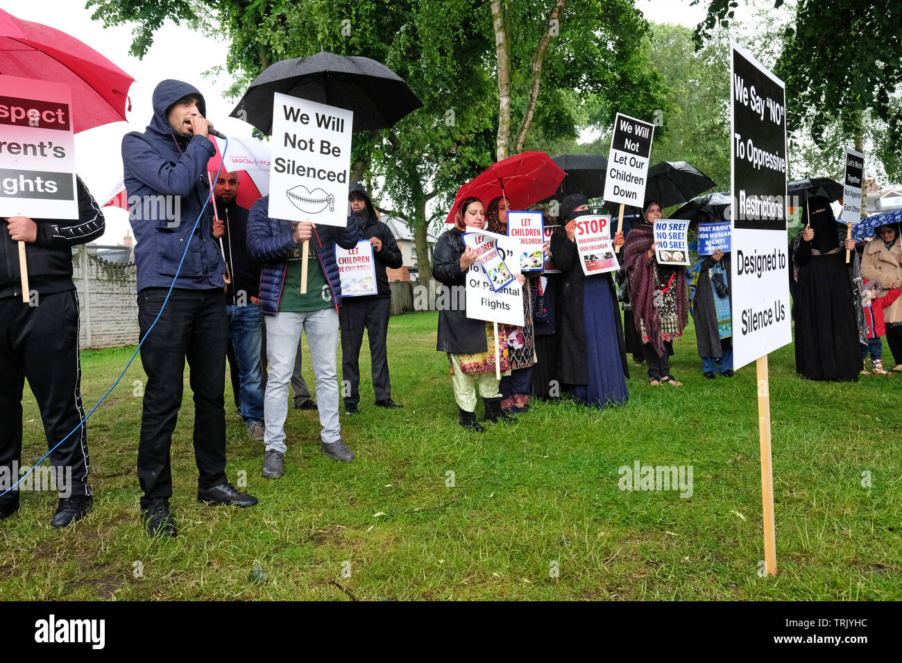 Birmingham, UK - Friday 7th June 2019 - Protesters chant near the ...