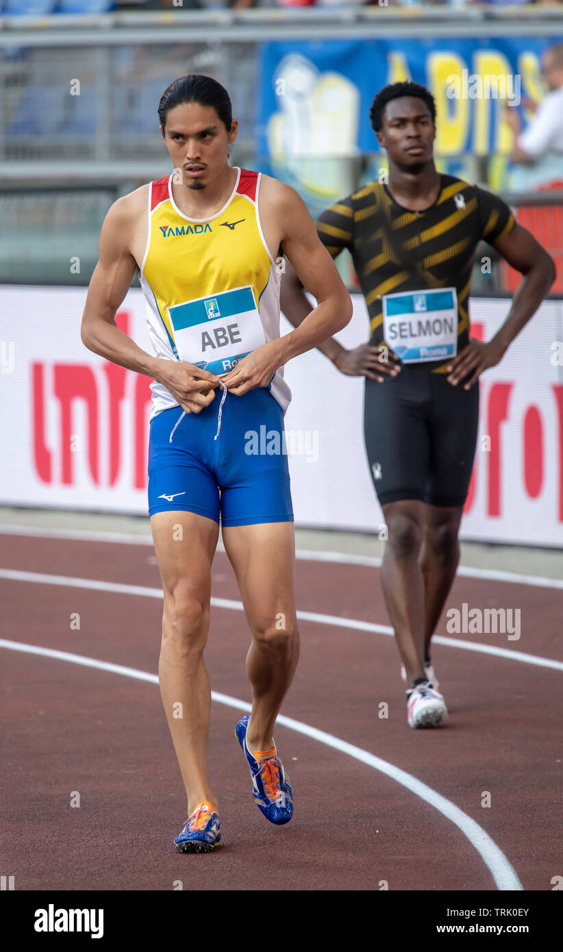 ROME - ITALY 6 JUNE 2019: Takatoshi Abe (JAP) getting ready to compete ...