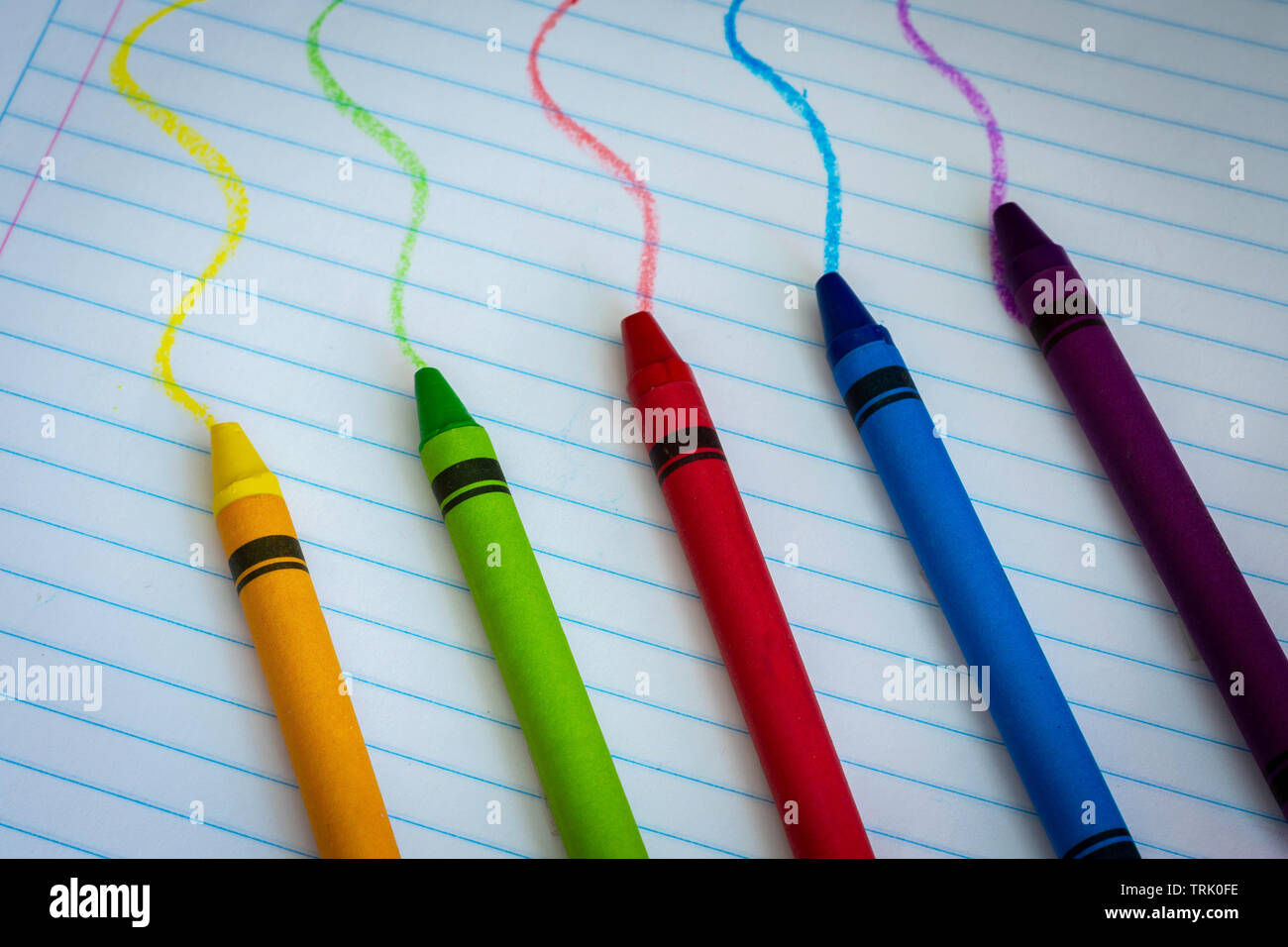 colorful crayons of various colors palette Stock Photo - Alamy