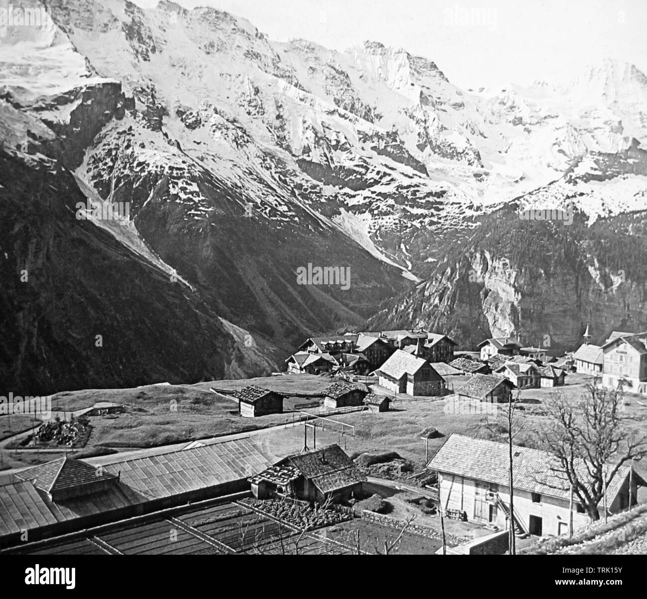 Murren switzerland Black and White Stock Photos & Images - Alamy
