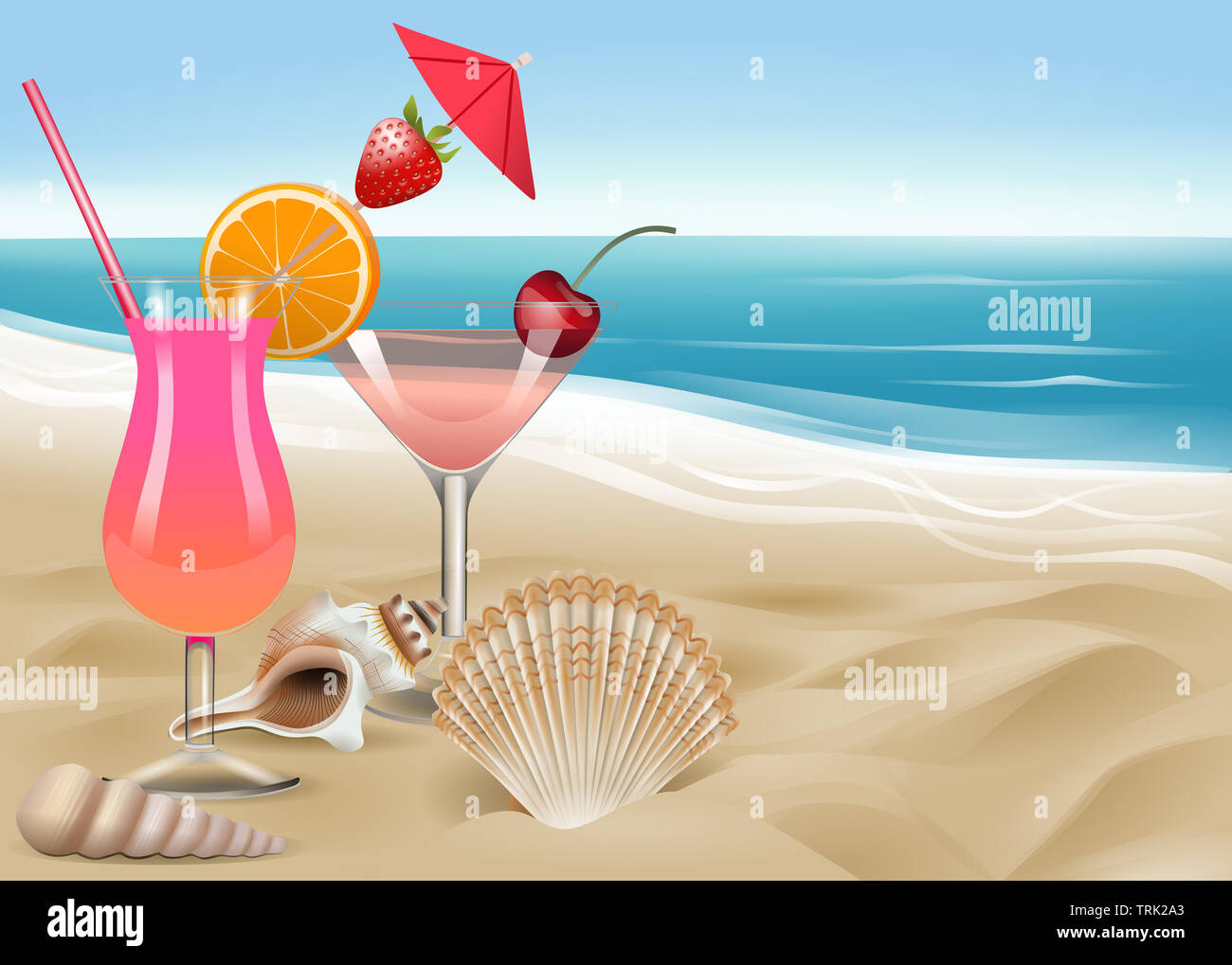 Summer cocktails illustration hi-res stock photography and images - Alamy
