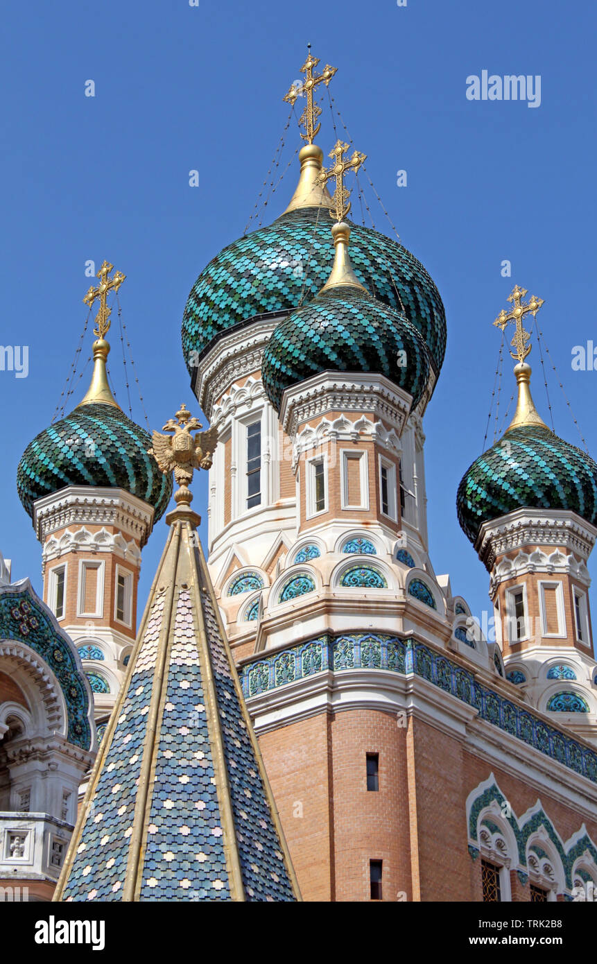 Nice, France - August 04, 2013: Old St Nicholas Russian Orthodox ...