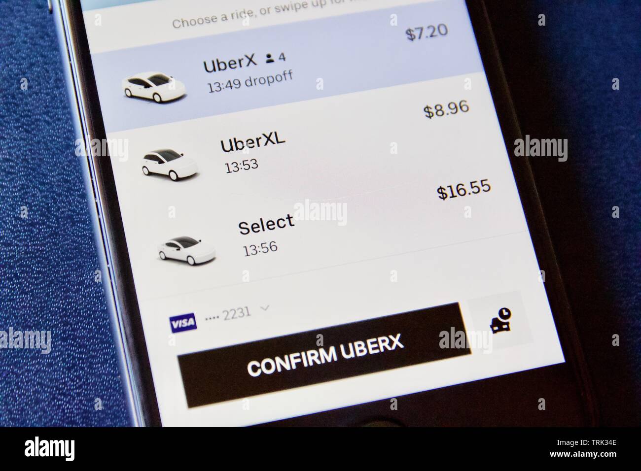 Uber ride type menu hi-res stock photography and images - Alamy