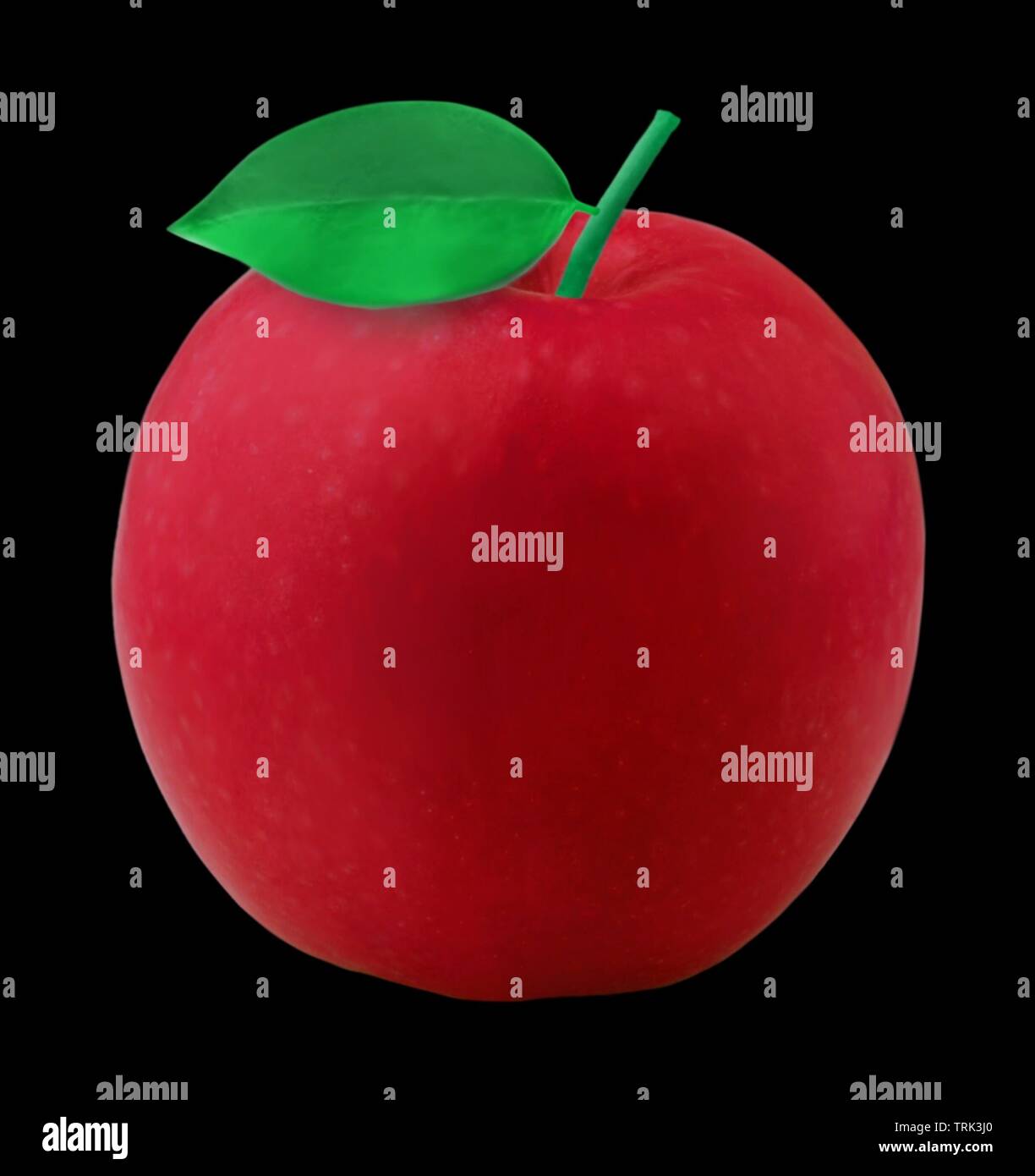 Red apple & black background - image Stock Photo - Alamy