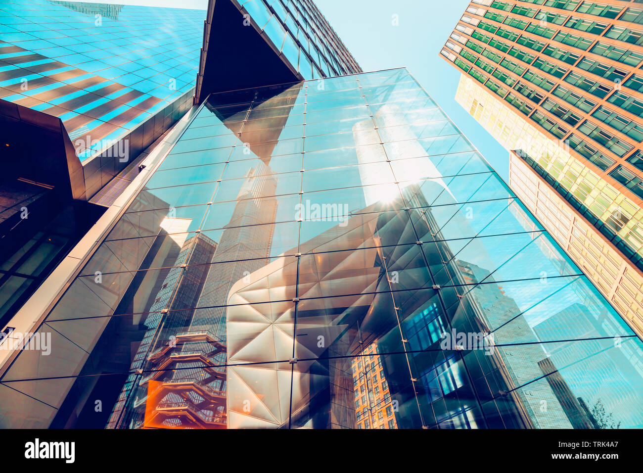 Modern Glass Building in New York City, Abstract Reflection ...