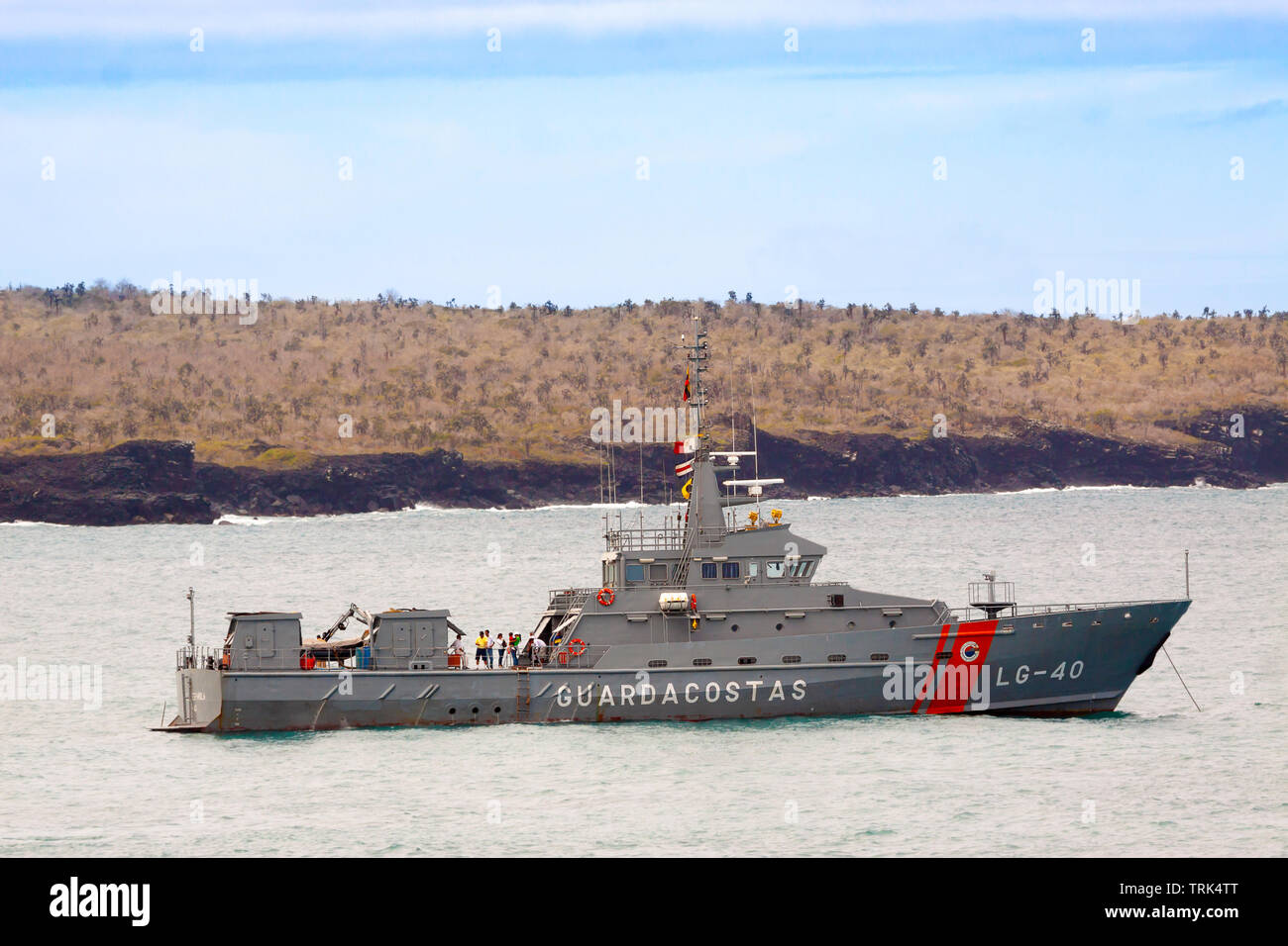 An Ecuadorian Coast Guard ship at anchor in Academy Bay, off Puerto ...
