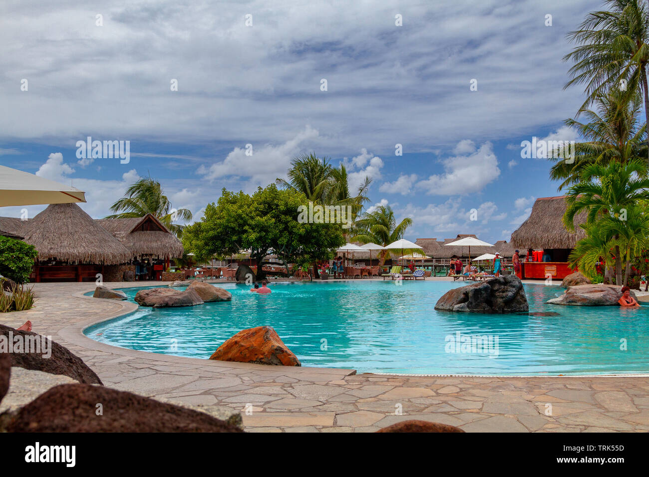 French polynesia pool resort hi-res stock photography and images - Alamy