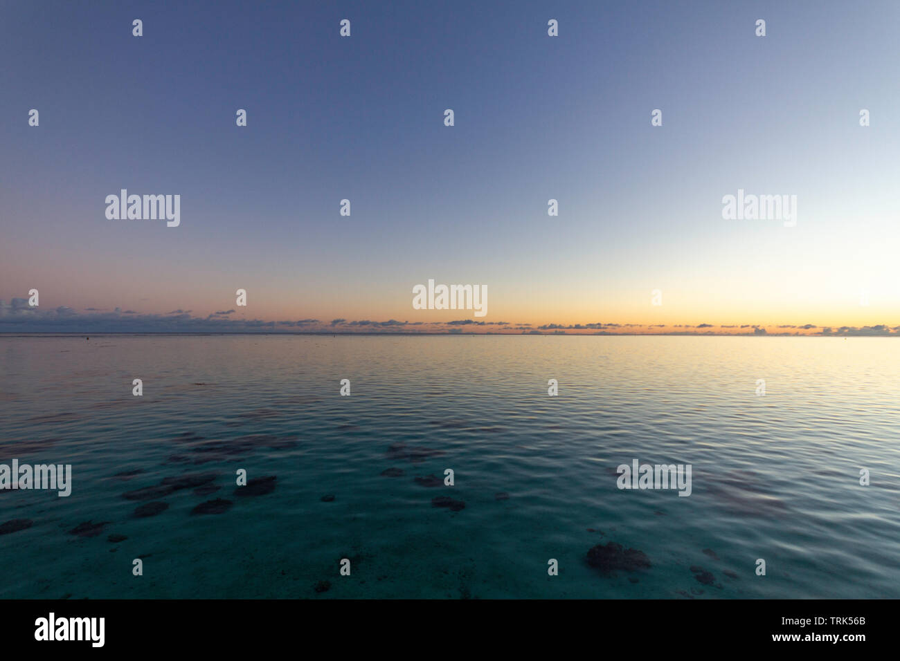 Spectacular view of crystal clear lagoon from overwater bungalow at ...