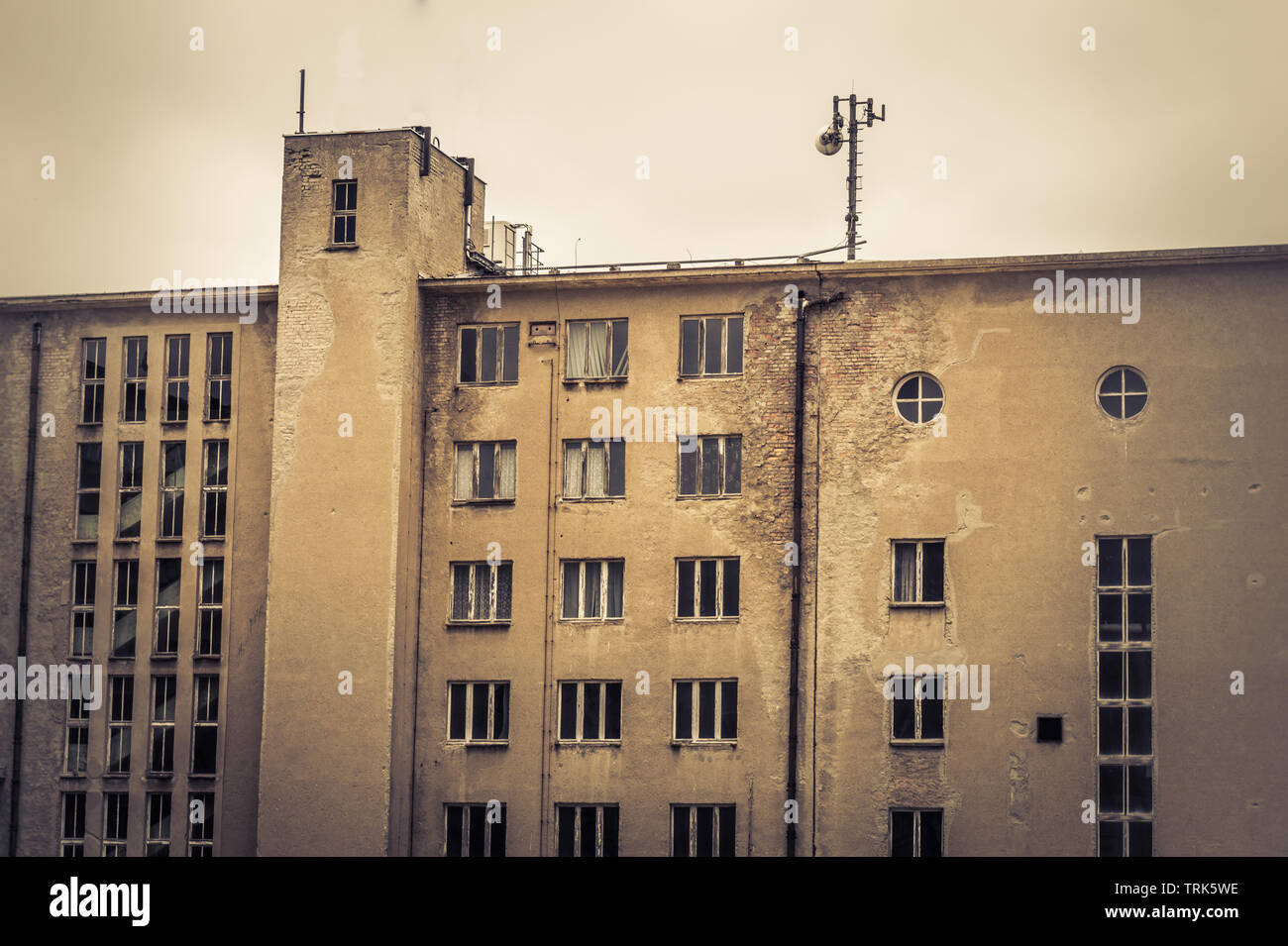 Front view on a old house facade Stock Photo - Alamy