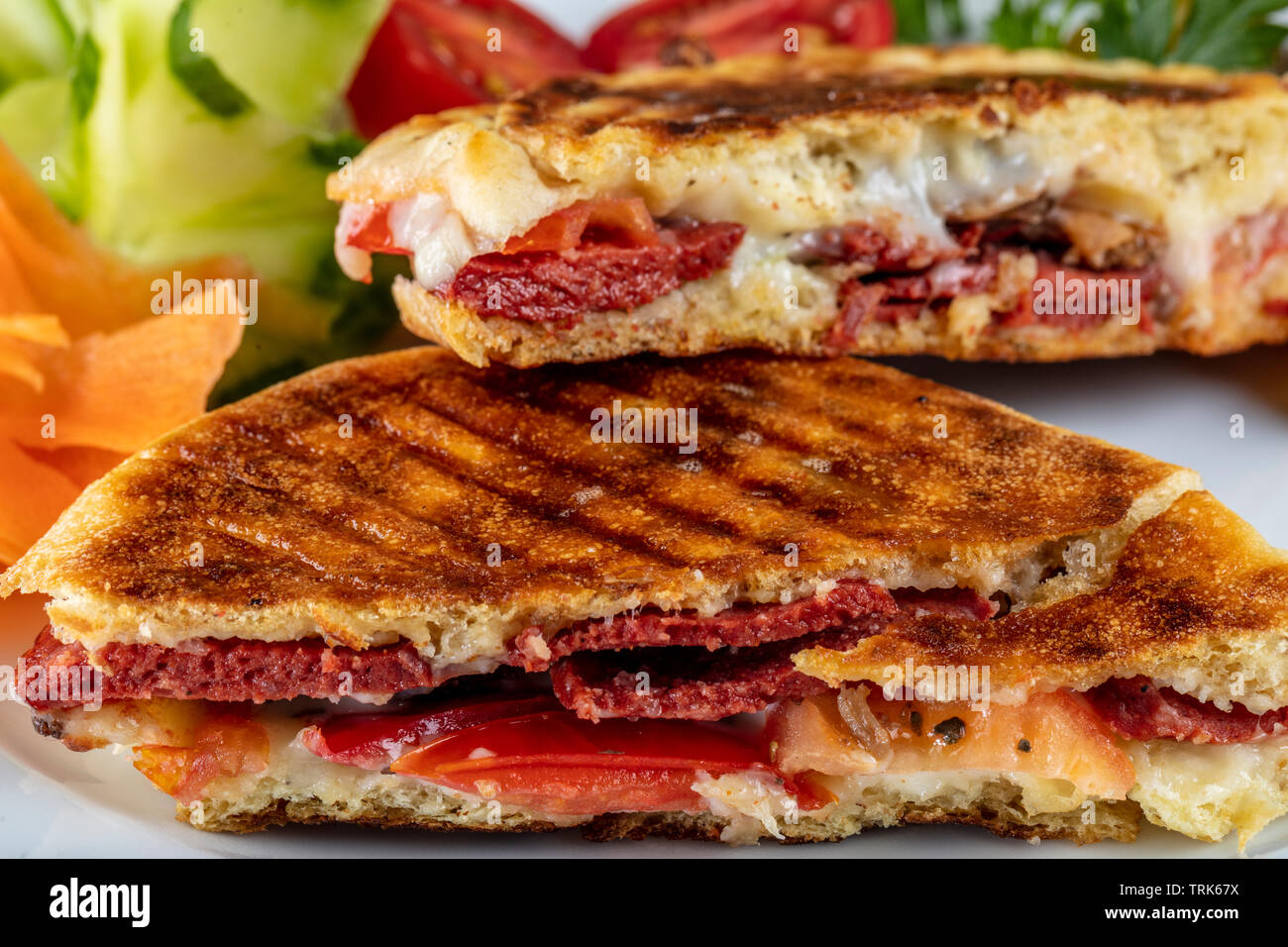 Traditional Turkish toast flat baked bread called bazlama on wooden ...
