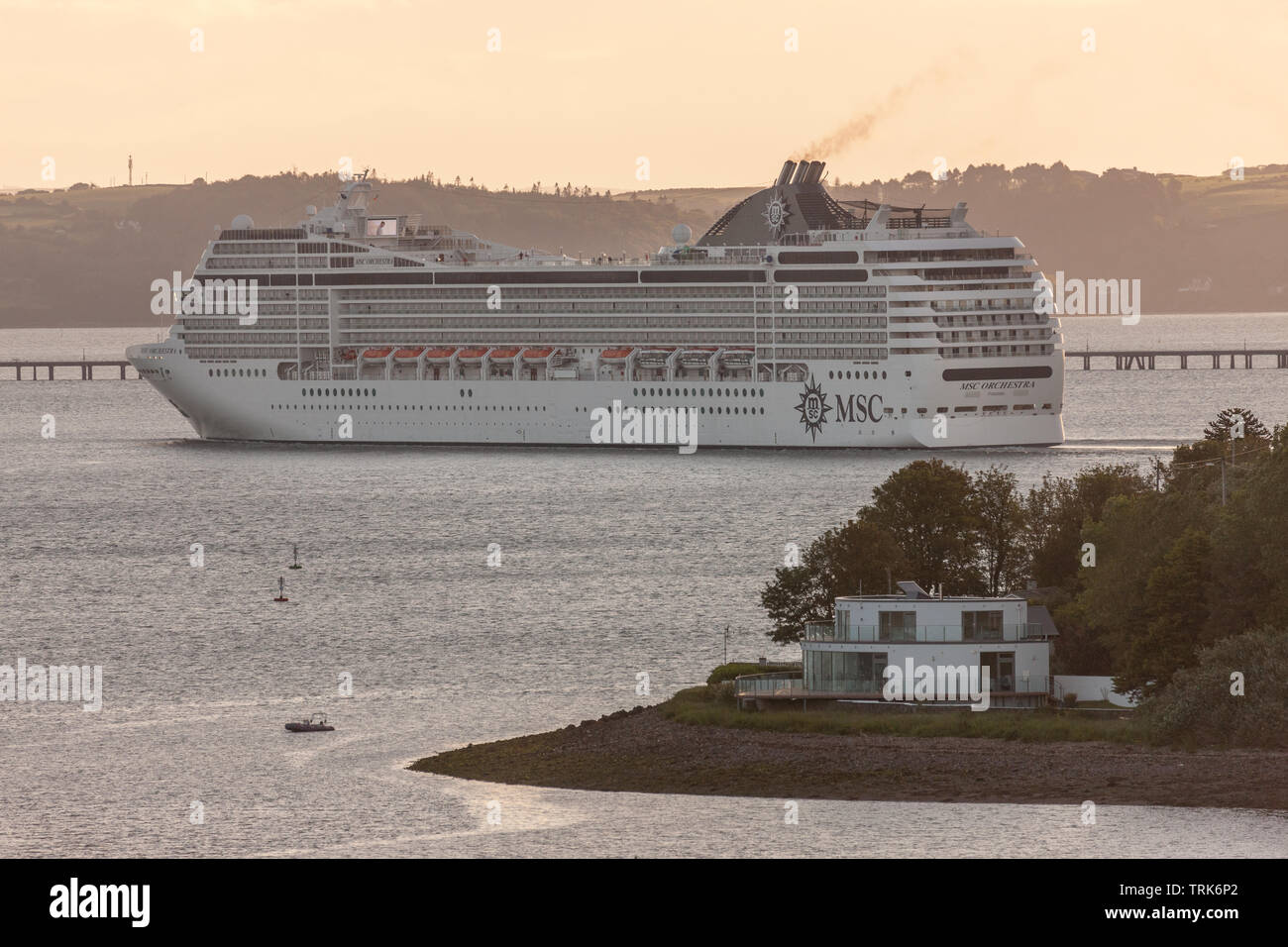 Crosshaven, Cork, Ireland. 08th June, 2019. Cruise ship MSC Orchestra ...