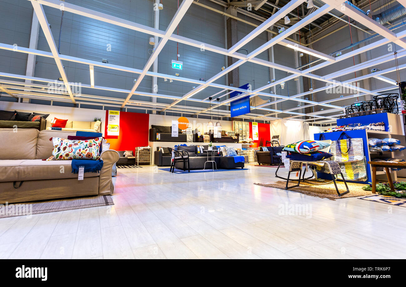 Samara, Russia - June 1, 2019: Interior of the IKEA Samara Store. IKEA ...