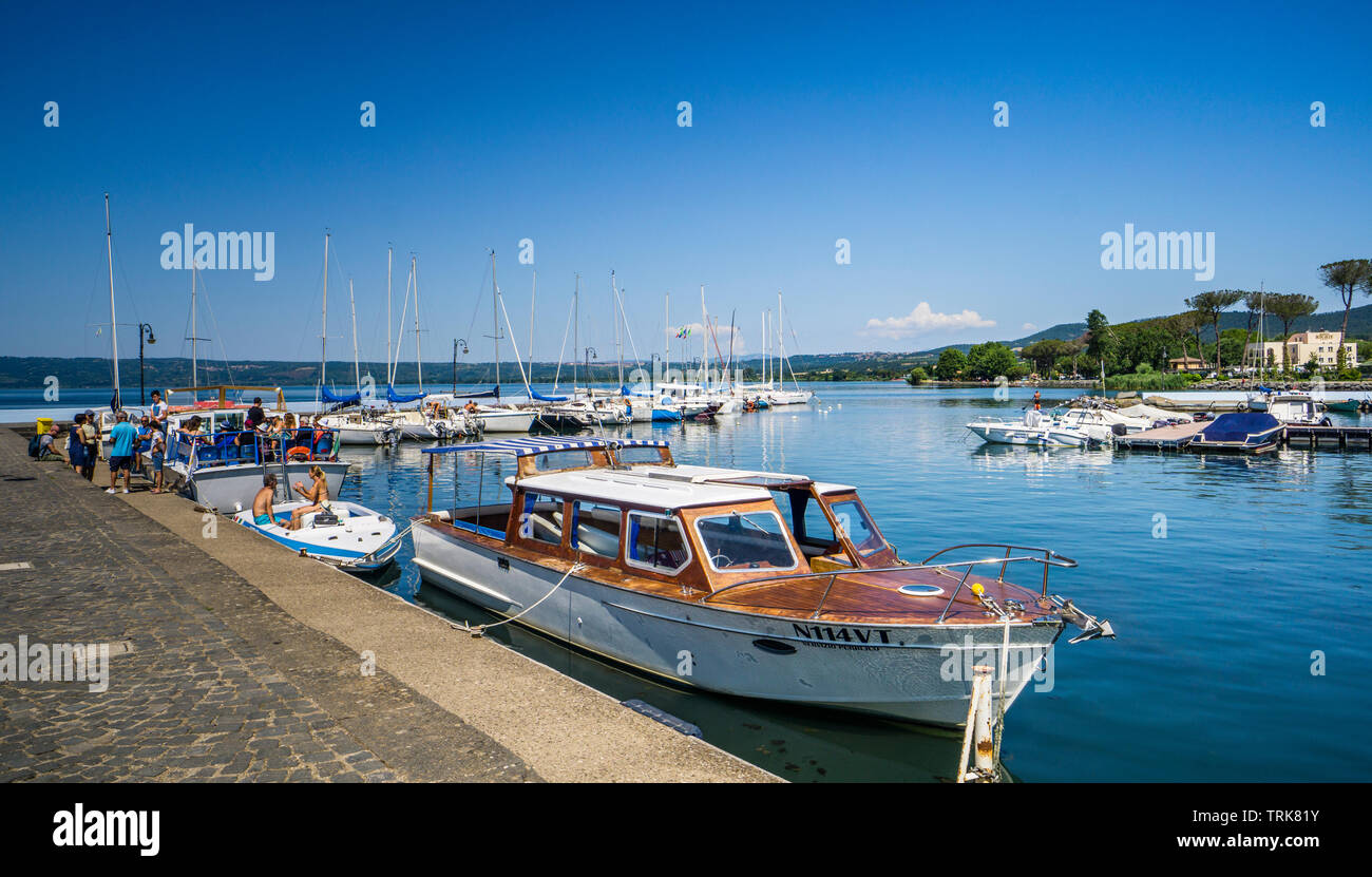 Lake Bolsena in Central Italy, view of the Port of Bolsena Stock Photo ...