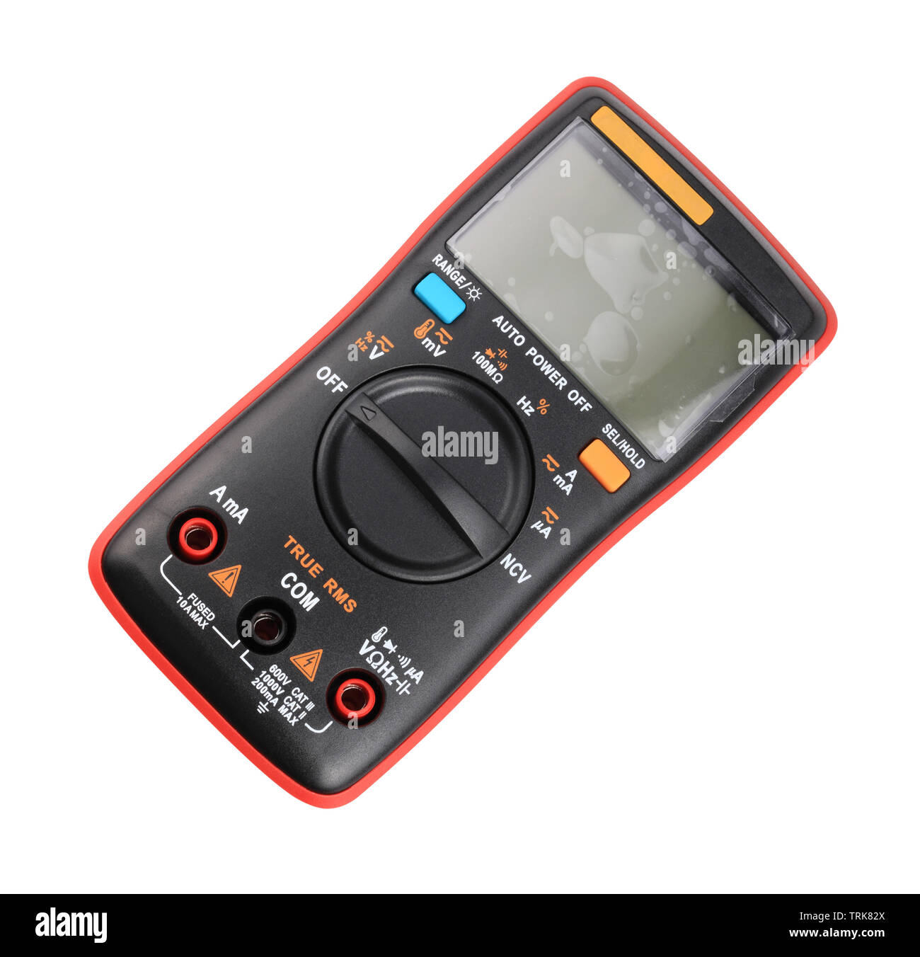 black digital multimeter isolated on white background at dry day Stock ...