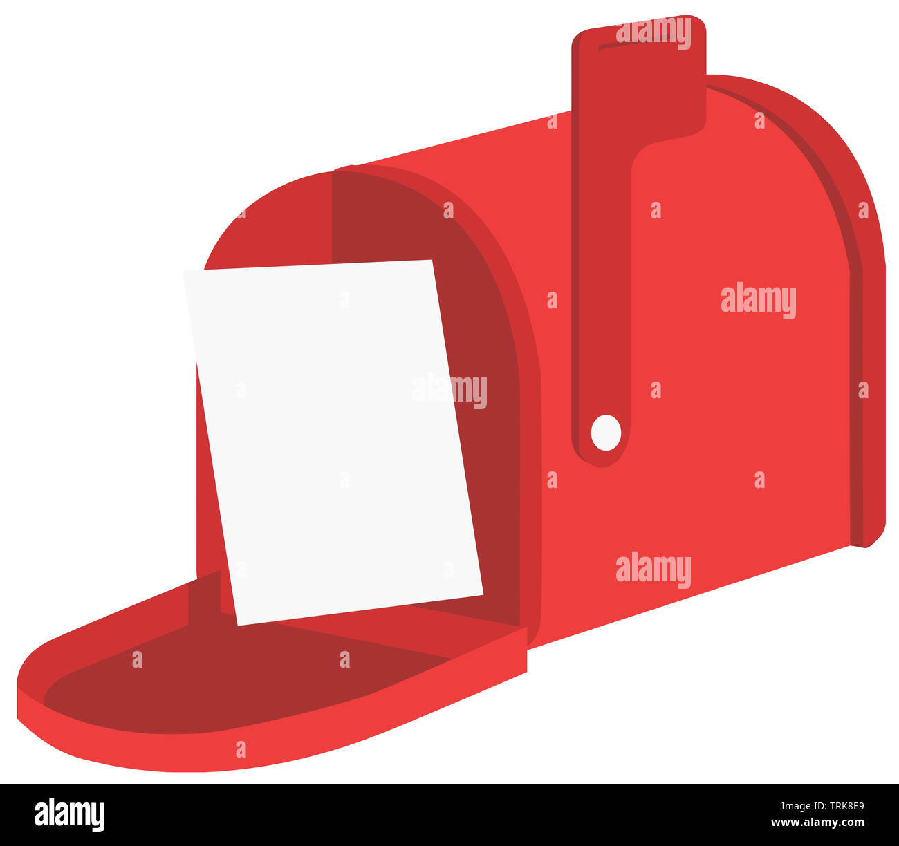 mail box red envelope letter message service receive send illustration ...