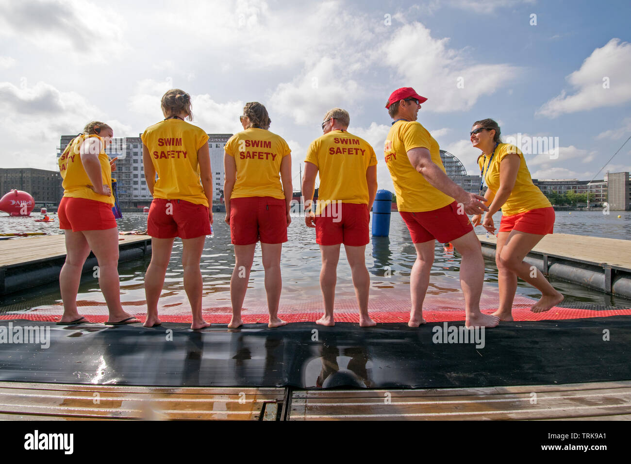 Lifeguards at the AJ Bell London Triathlon held at the Royal Victoria ...