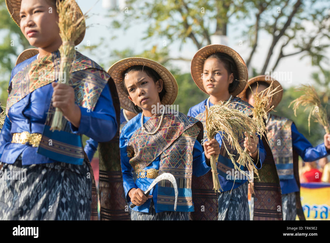 traditional dresst thai people at the Loy Krathong Festival in the ...