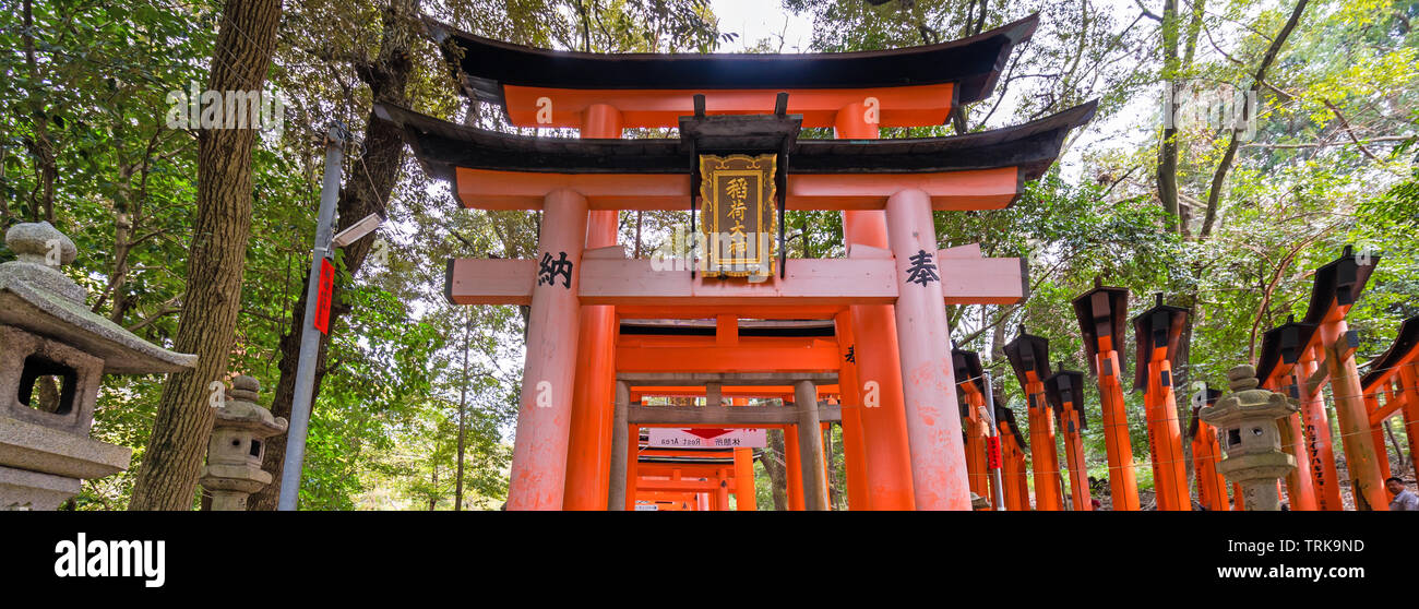 Kyoto, Japan - March. 22, 2019: Awesome and beautiful Senbon Torii in ...