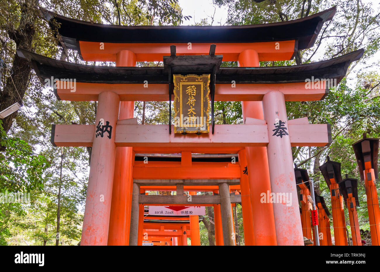 Kyoto, Japan - March. 22, 2019: Awesome and beautiful Senbon Torii in ...