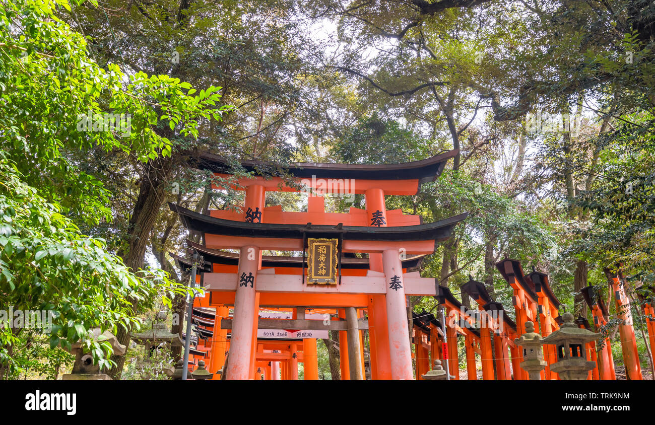 Kyoto, Japan - March. 22, 2019: Awesome and beautiful Senbon Torii in ...