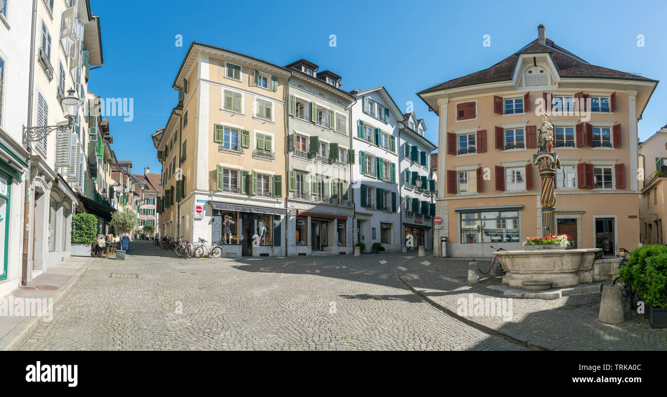 Solothurn, SO / Switzerland - 2 June 2019: historic old town in the ...