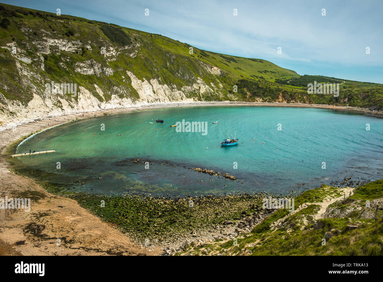 Lulworth cove aerial hi-res stock photography and images - Alamy