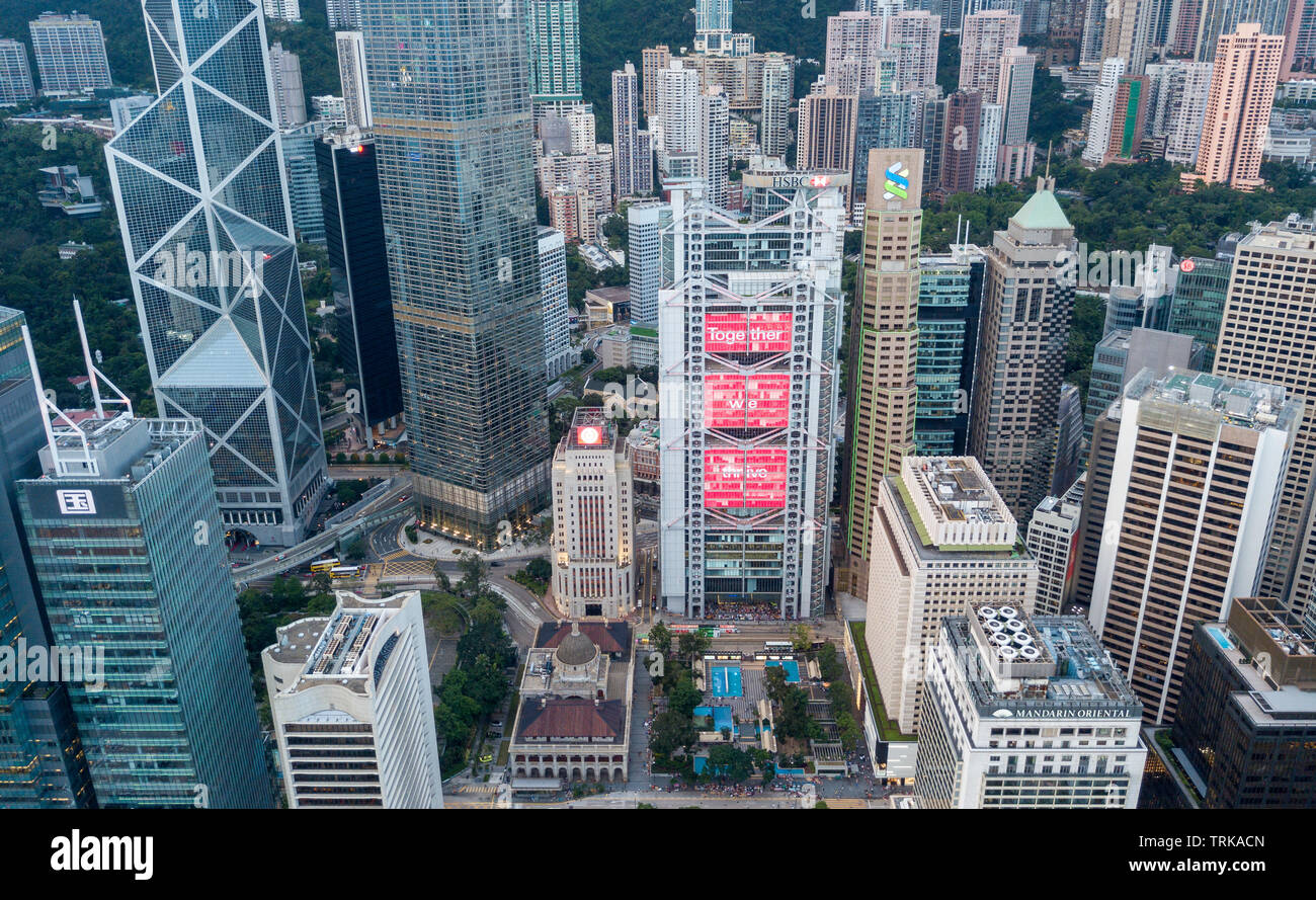 Aerial of Central Financial District, Hong Kong, China Stock Photo - Alamy