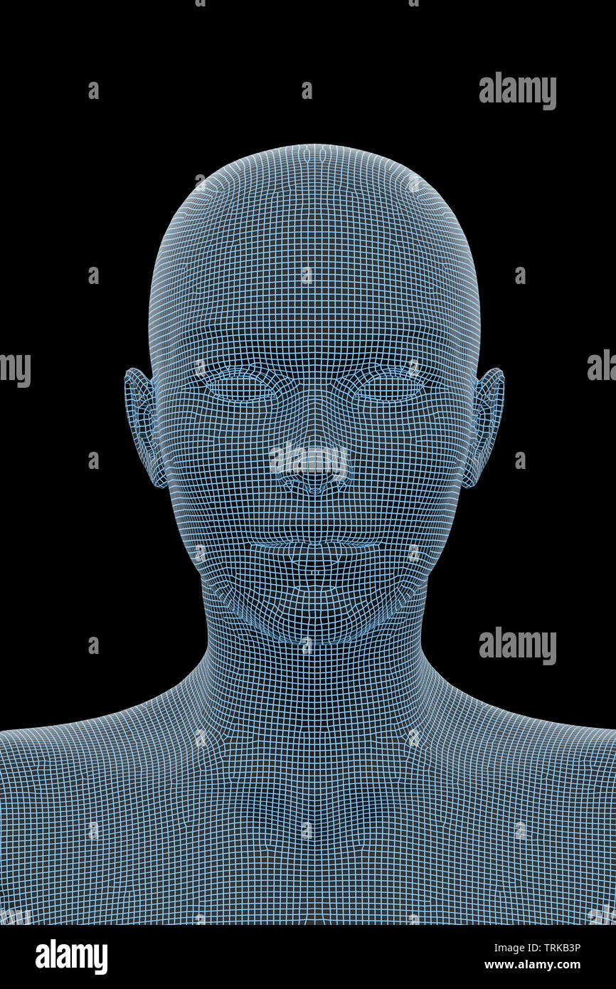 Female wireframe head hi-res stock photography and images - Alamy