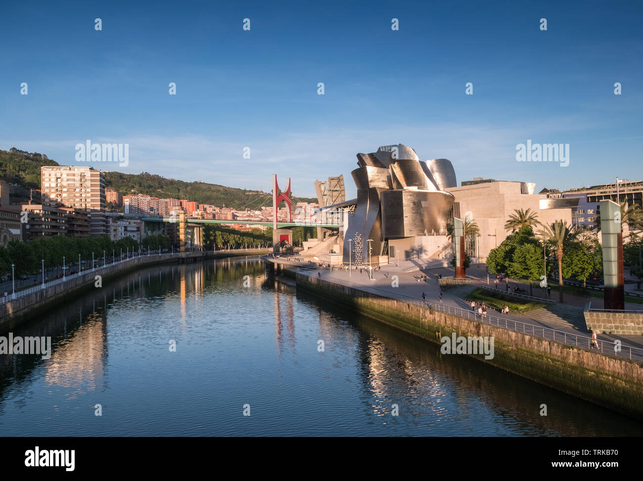 Bilbao cityscape, featuring modern architecture of the Guggenheim ...