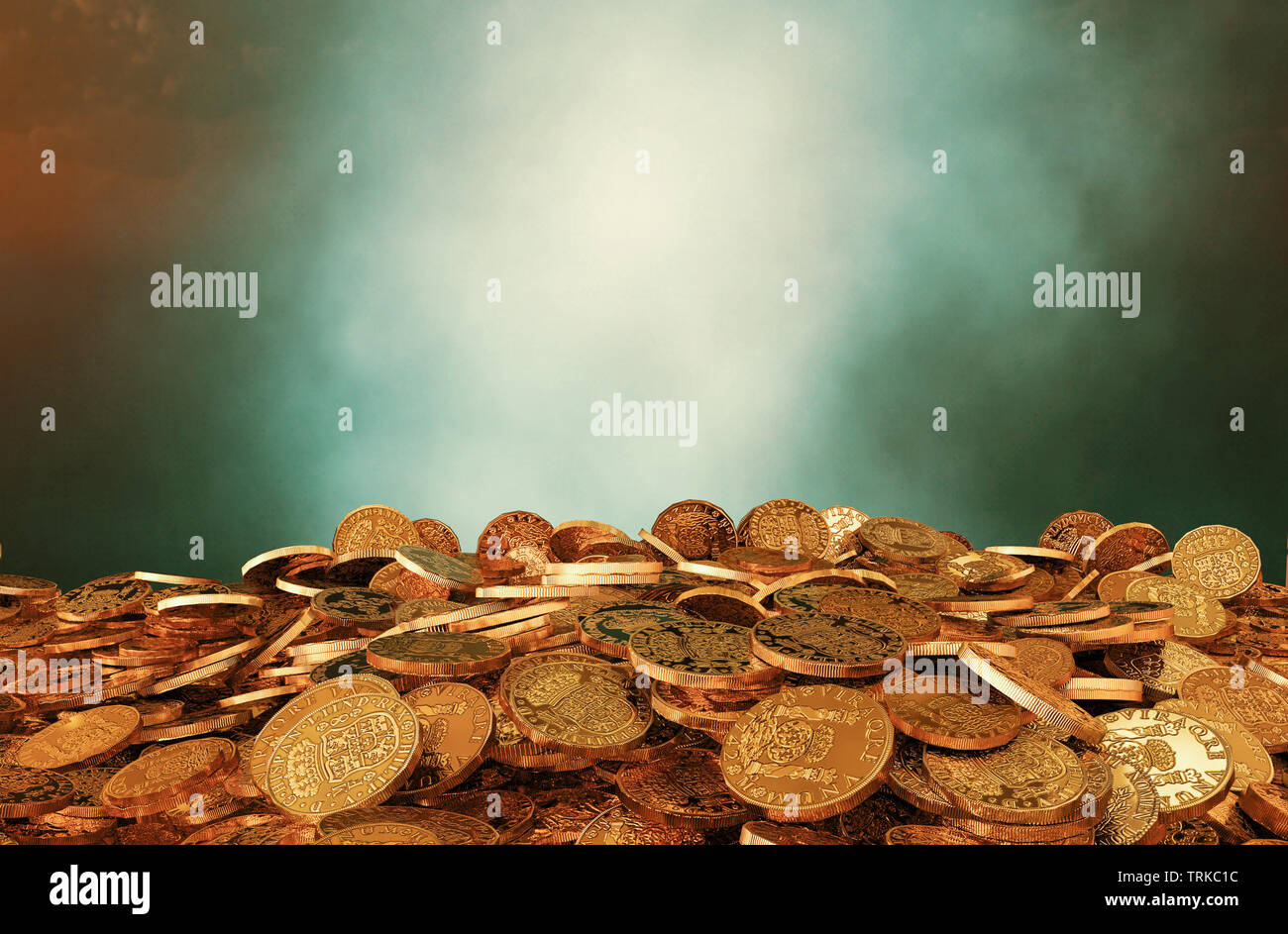Pile of vintage coins,3d illustration Stock Photo - Alamy