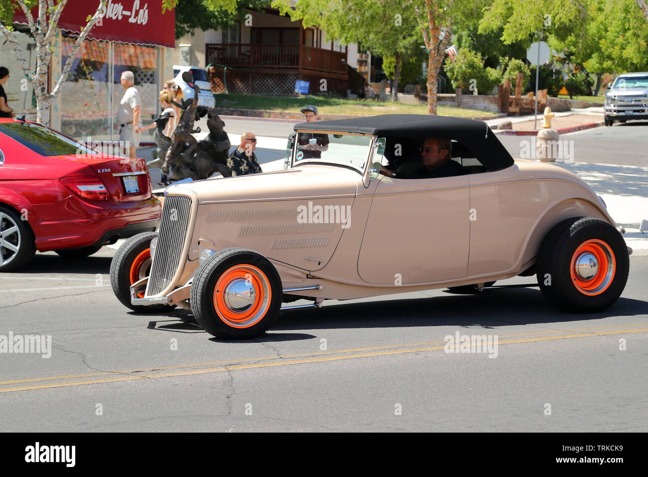 A Ford Convertible Hot Rod at a memorial day event at Boulder City ...
