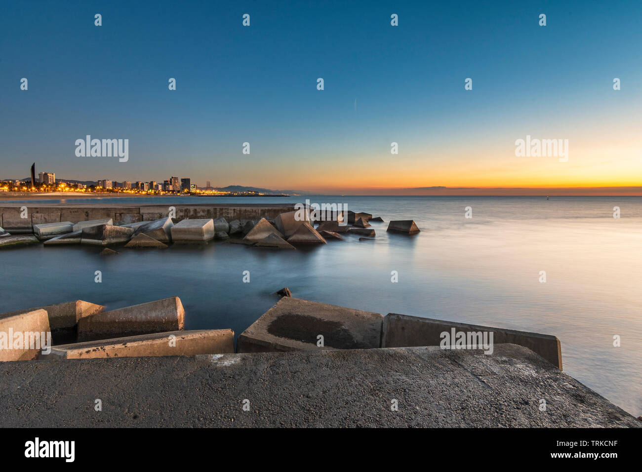 Beach at the blue hour Stock Photo - Alamy