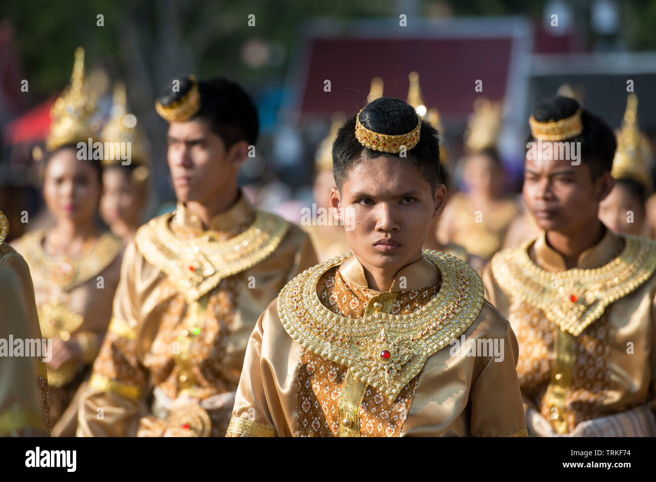 traditional dresst thai people at the Loy Krathong Festival in the ...