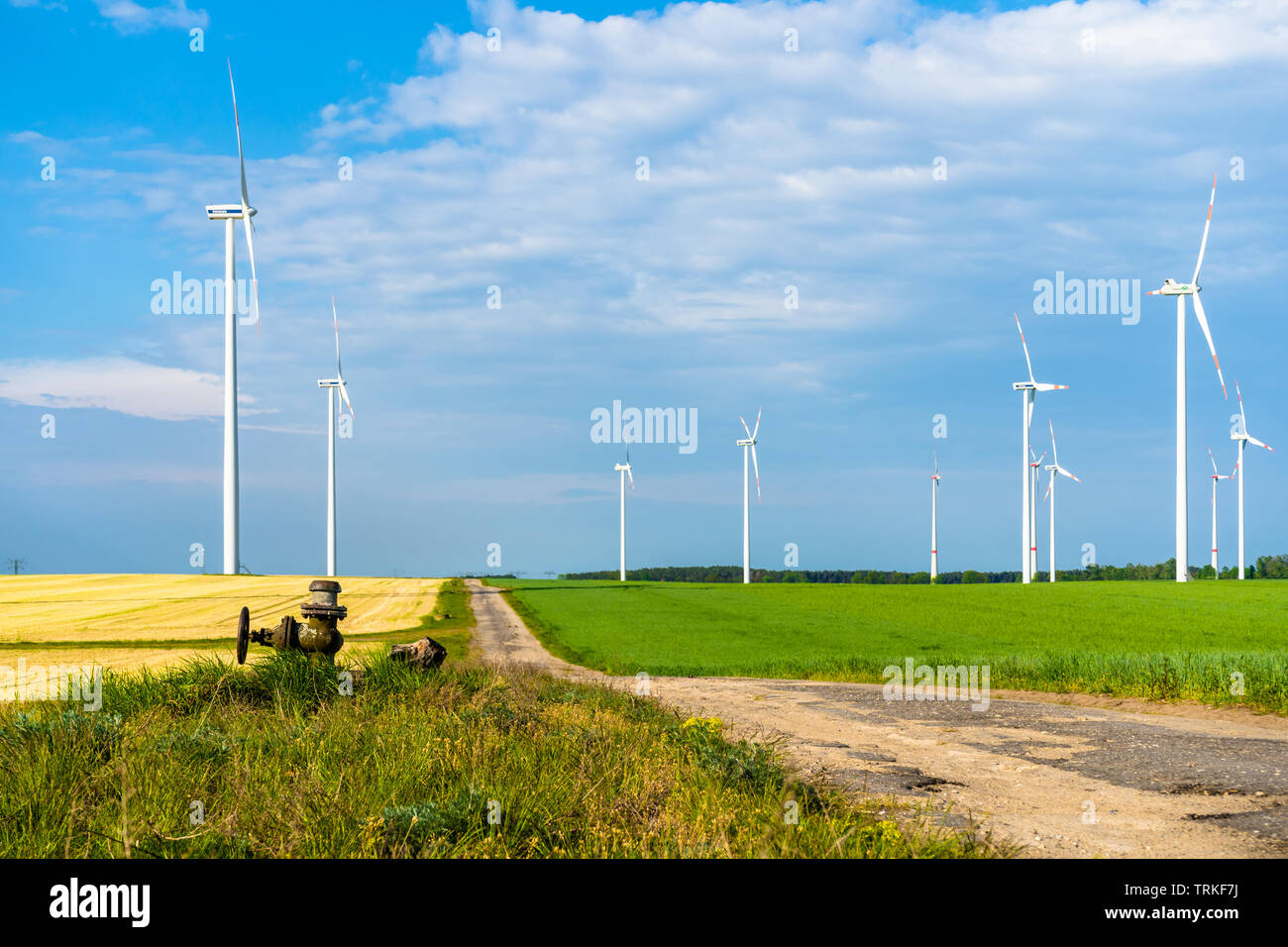 Wind Turbine Park in Christinendorf, Brandenburg Stock Photo - Alamy