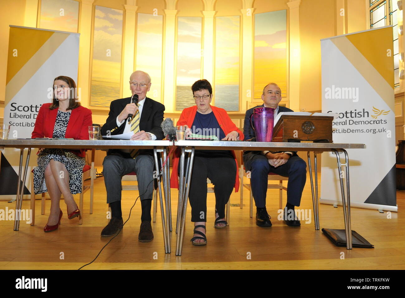 Edinburgh, UK. 8 June 2019. Pictured: (left-right) Jo Swinson; Lord ...