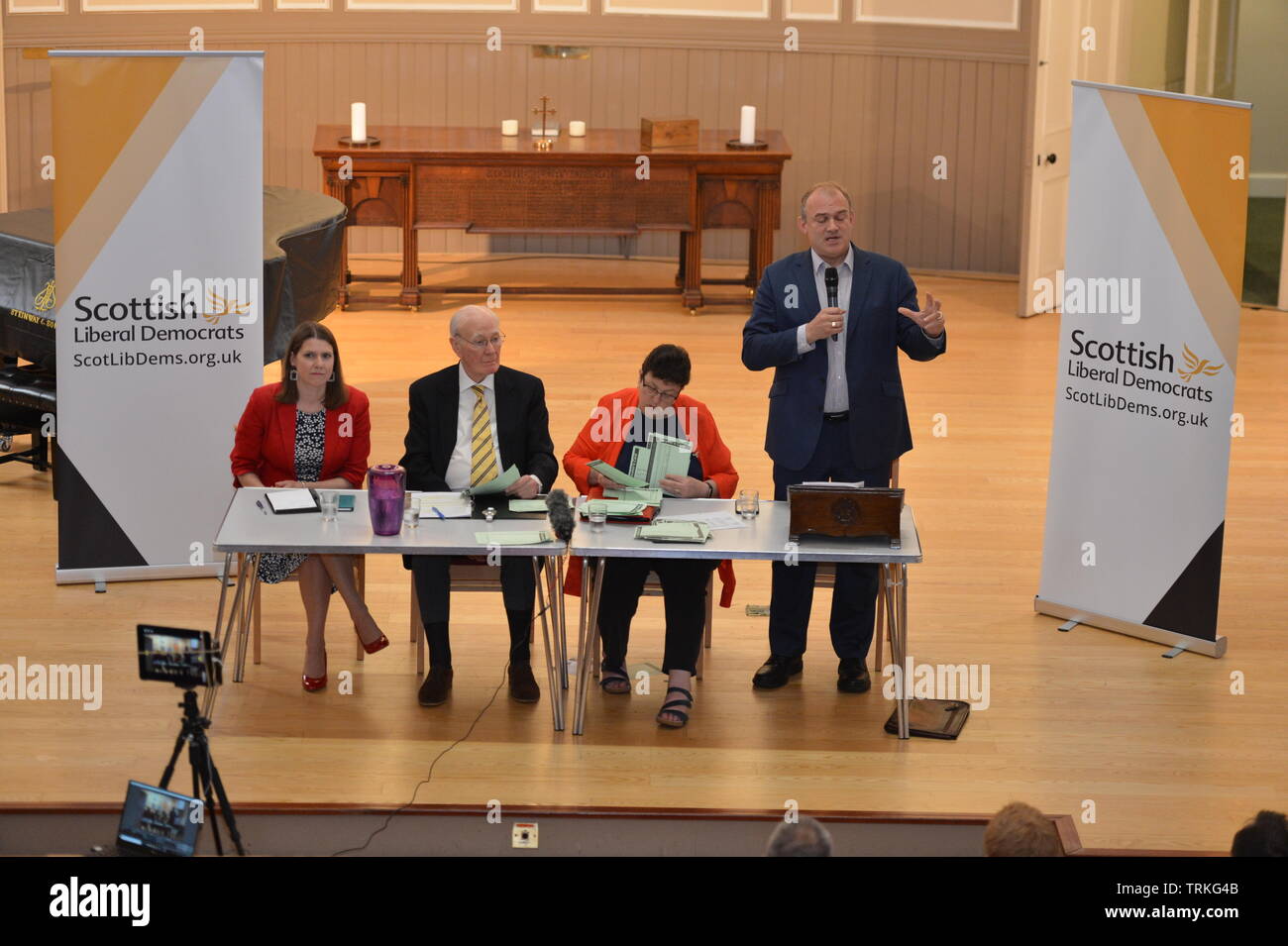 Edinburgh, UK. 8 June 2019. Pictured: (left-right) Jo Swinson; Lord ...