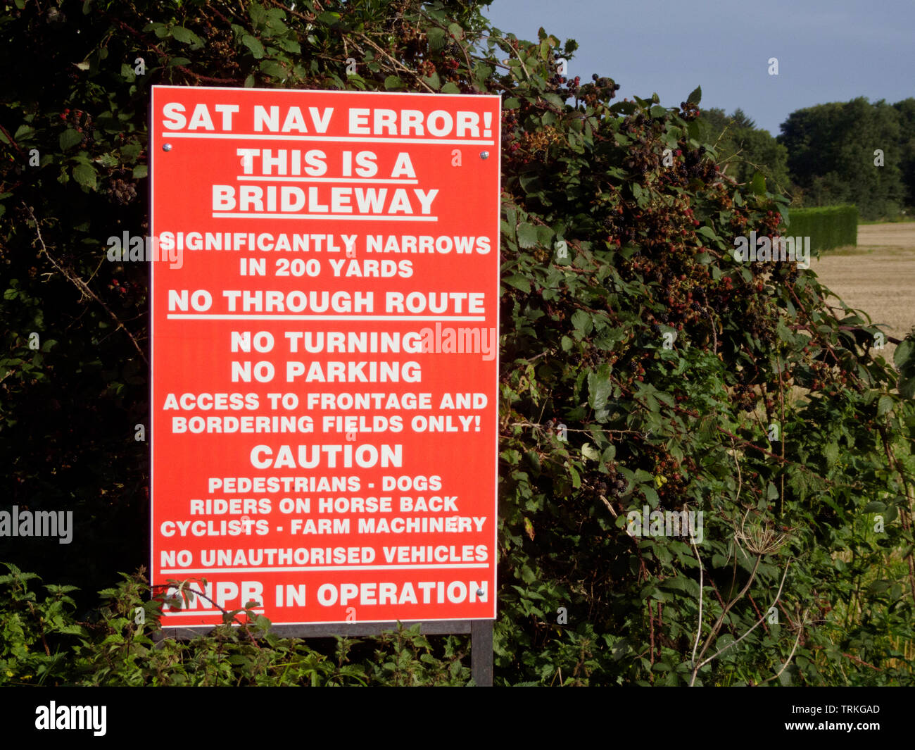 Sat nav warning sign signs hi-res stock photography and images - Alamy