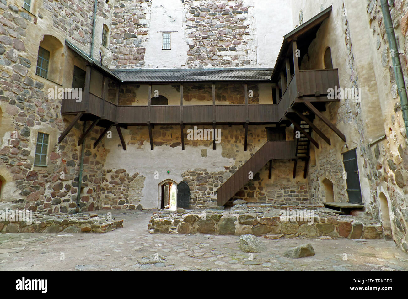 Inner courtyard of Turku castle, one of the oldest buildings still in ...