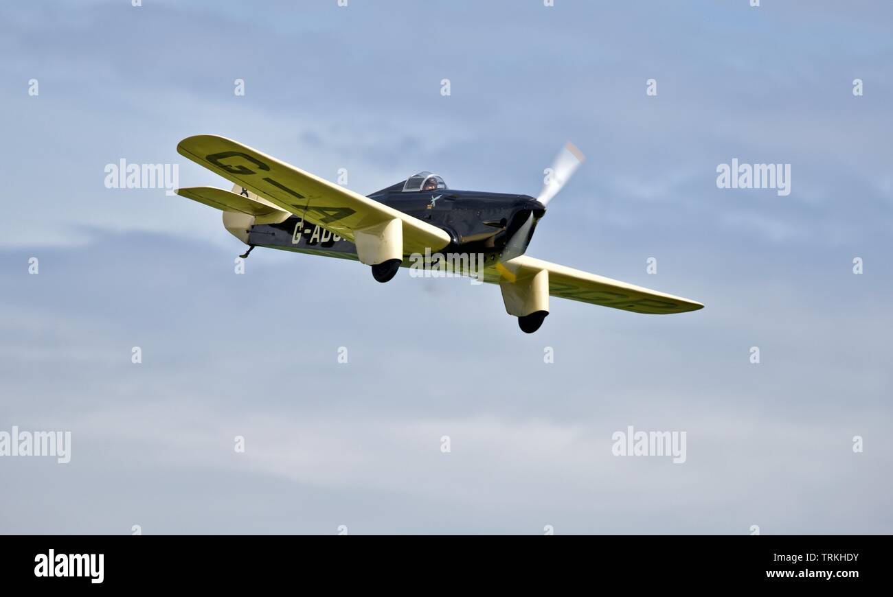 1935 Miles Hawk Speed Six airborne at the 2019 Shuttleworth Flying ...