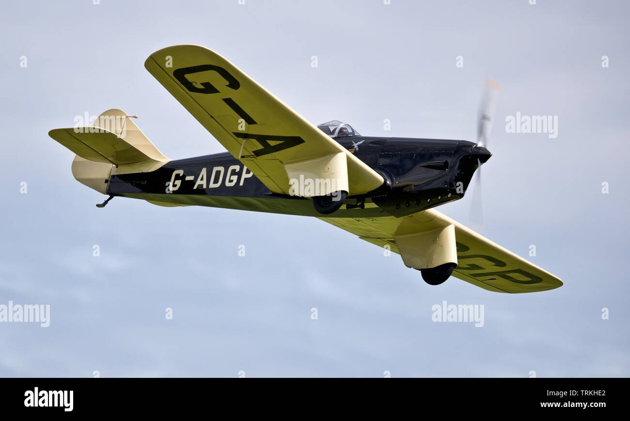 1935 Miles Hawk Speed Six airborne at the 2019 Shuttleworth Flying ...