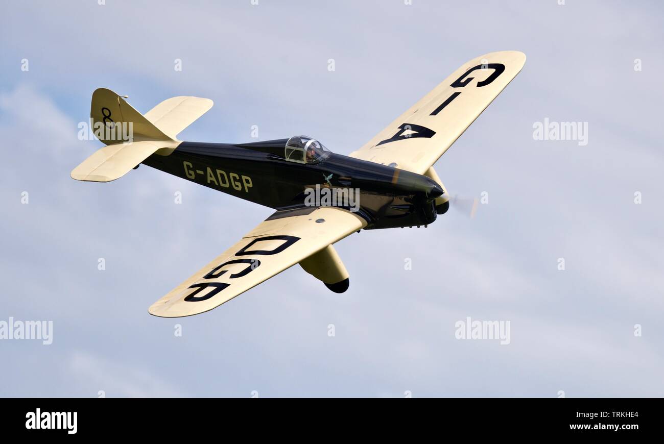 1935 Miles Hawk Speed Six airborne at the 2019 Shuttleworth Flying ...