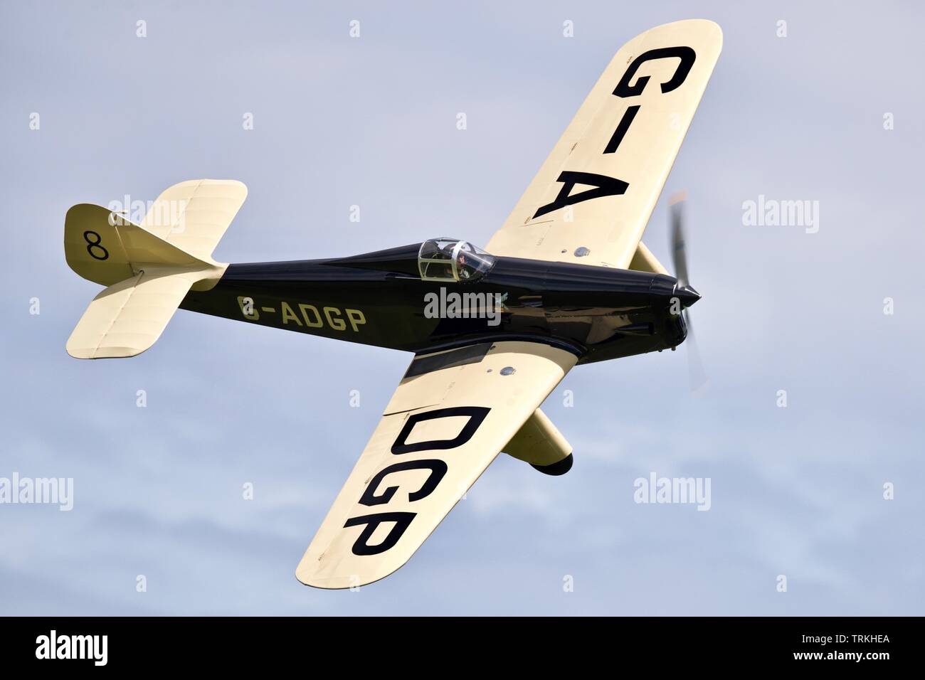 1935 Miles Hawk Speed Six airborne at the 2019 Shuttleworth Flying ...