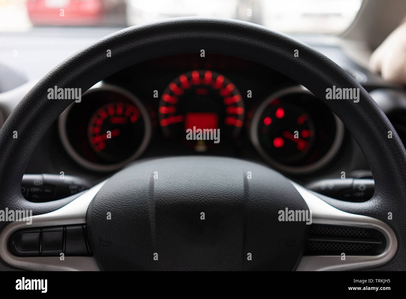 Blurred background with Modern Car dashboard modern automobile control ...