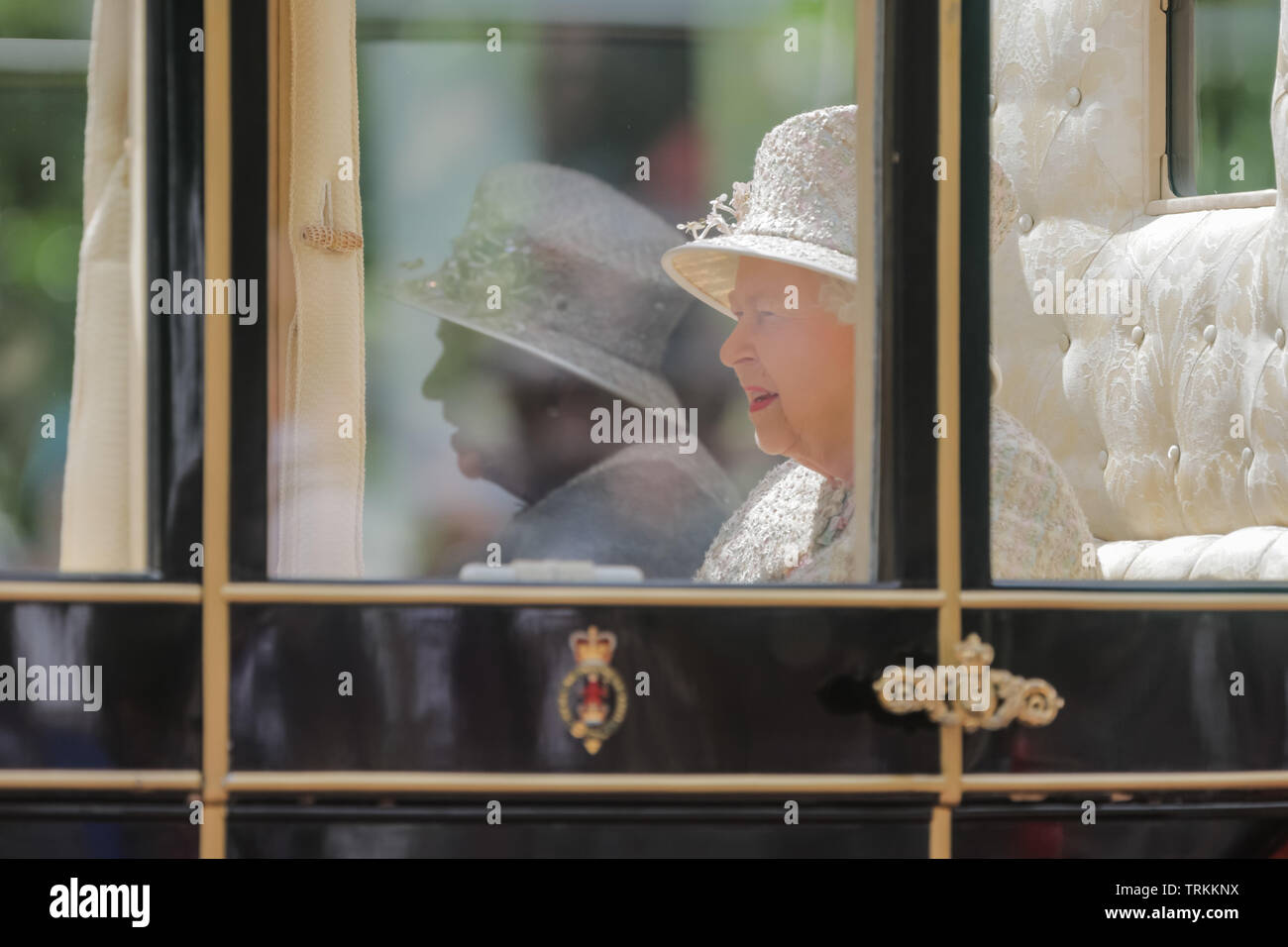 Her Majesty, Queen Elizabeth II, rides along The Mall in the Scottish ...