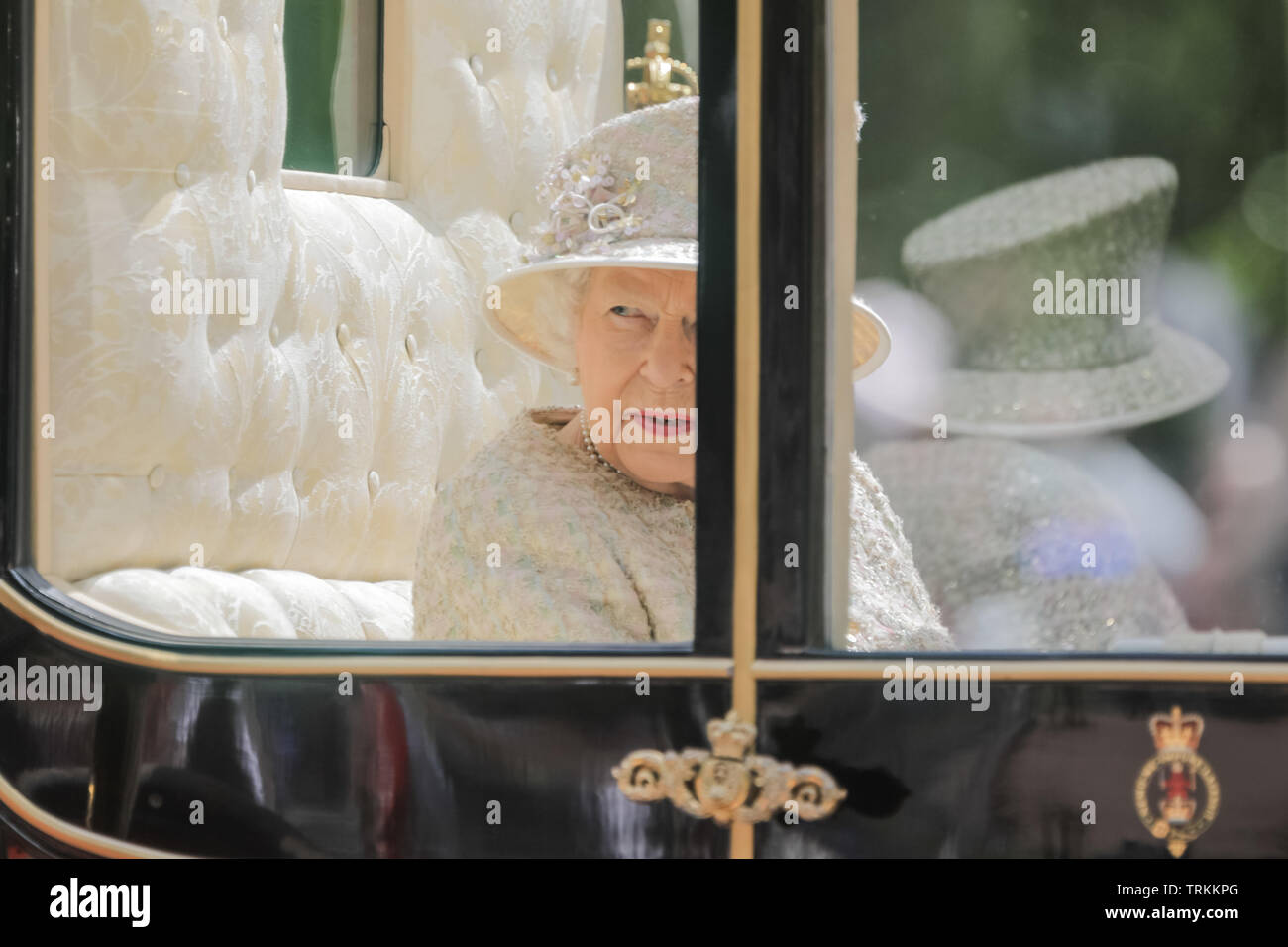 Her Majesty, Queen Elizabeth II, rides along The Mall in the Scottish ...
