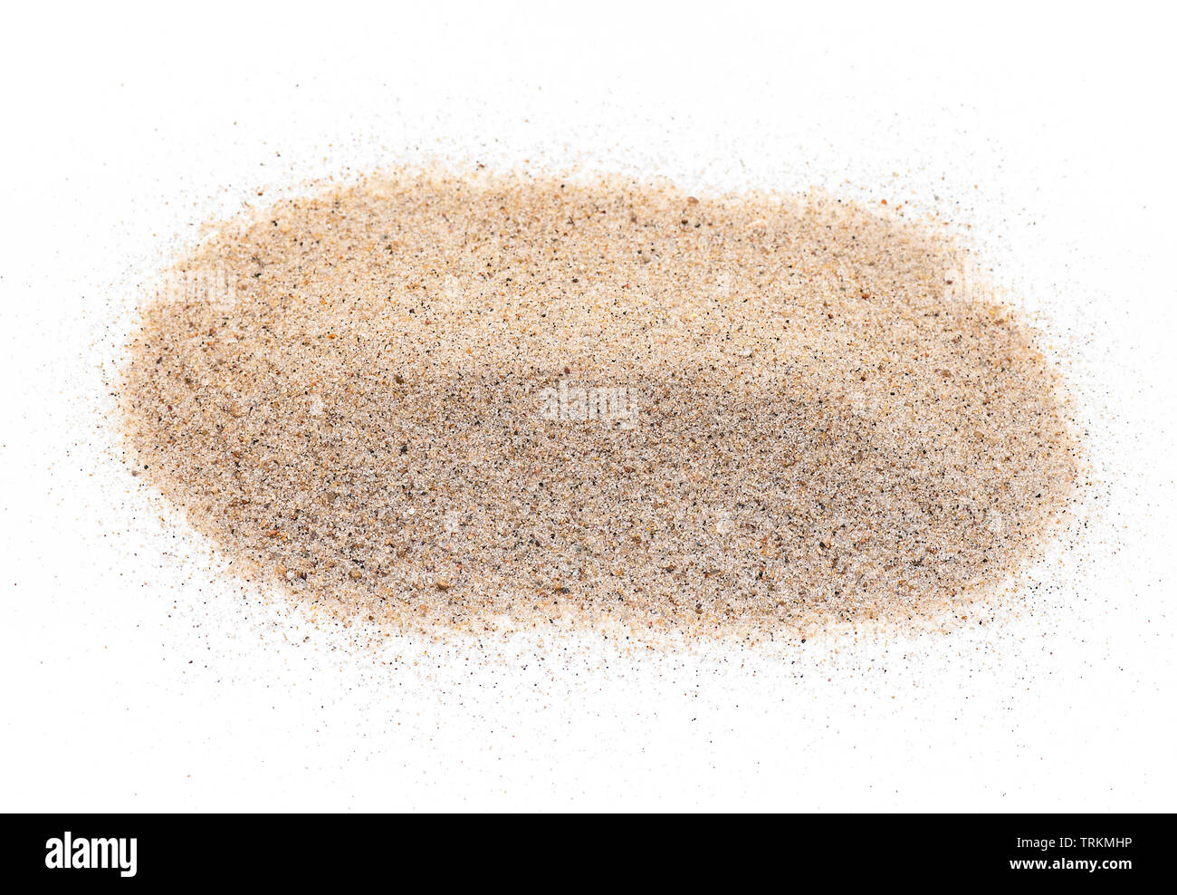 Real light brown grained Sand isolated on white as Background or ...
